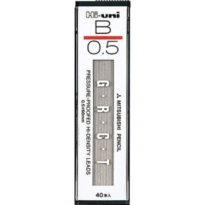 Hi-uni Mechanical Pencil Lead Refill 0.5mm B 40 leads Mitsubishi Penci ...