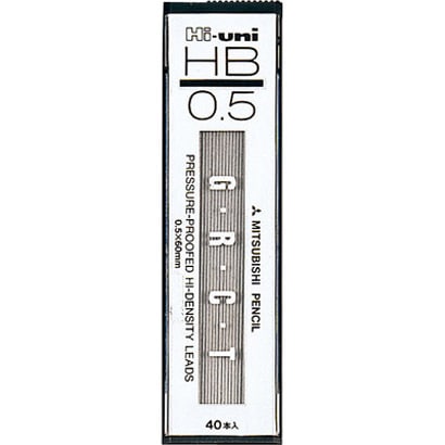 Hi-uni Mechanical Pencil Lead Refill 0.5mm HB 40 leads Mitsubishi Penc ...