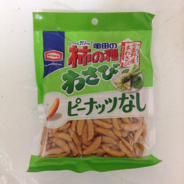 Kaki no tane Rice cracker Wasabi flavor without peanut 91g Kameda ...